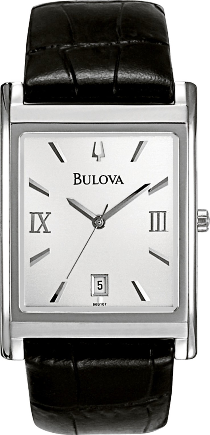 Bulova 96B107 Classic Leather Strap Watch 45mm